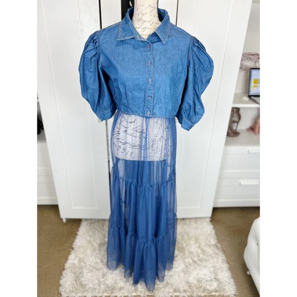 Live 4 Truth | Dresses | Live 4 Truth Nwot Denim Sheer Mesh Patchwork ...